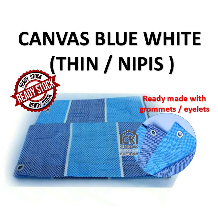 PE Tarpaulin Blue White Canvas Outdoor Renovation Floor Cover Canopy Tent Side Wall Shield ...