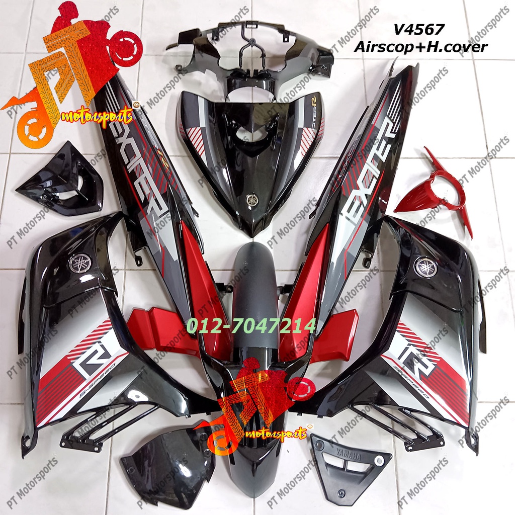 Yamaha LC 135 Cover Set Bodyset Black Candy Red Maroon Exciter R 78 Black Malibu LC135 V1 V2 V3 ...