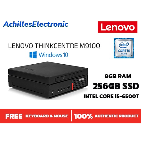 LENOVO THINKCENTRE M910Q - CORE i5 / 8GB RAM DDR4 & 256GB SSD STORAGE ...