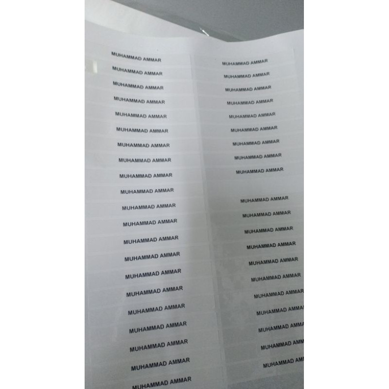 sticker nama transparent 40pcs | Shopee Malaysia