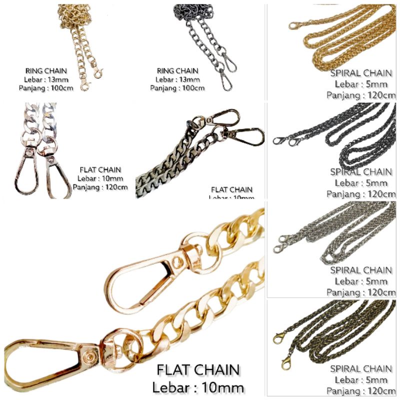 GOLD CHAIN SLING RANTAI HANDLE BAG BEG REPLACEMENT EMAS | Shopee Malaysia