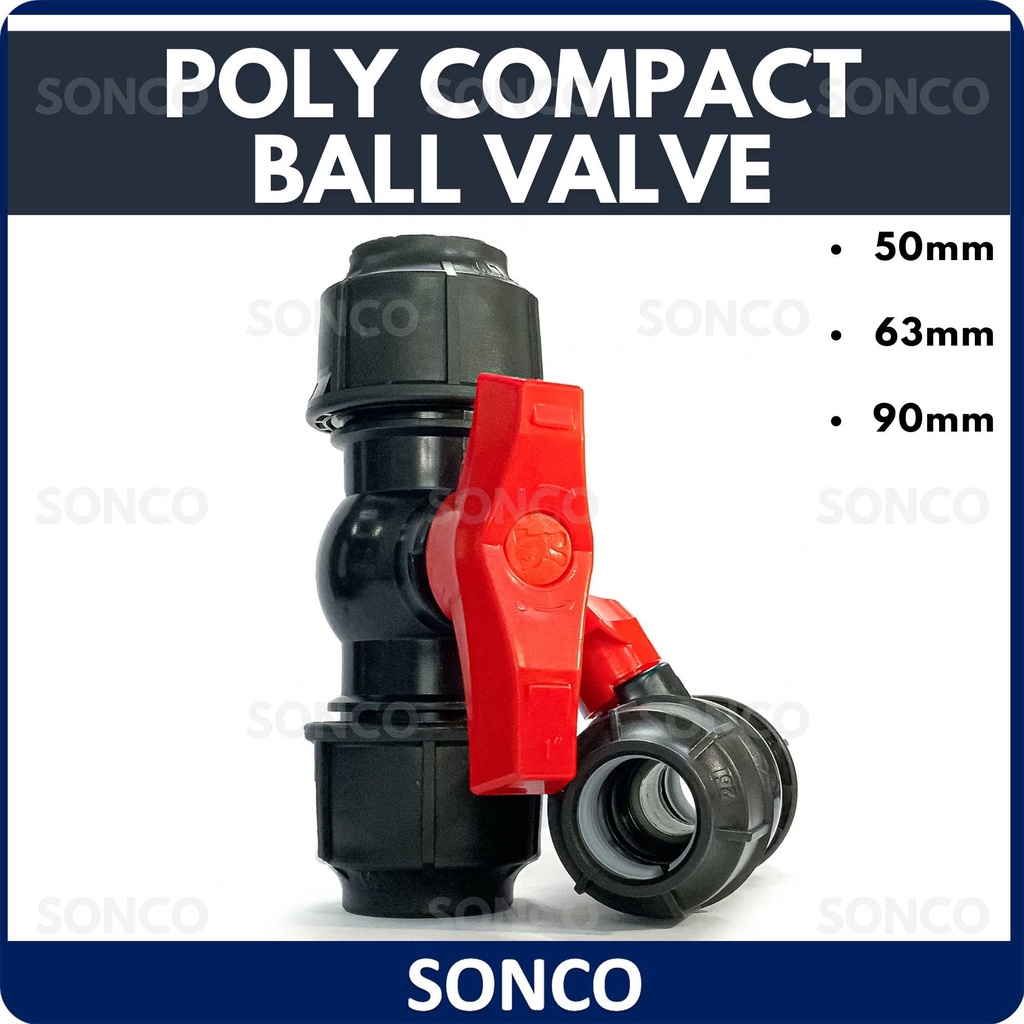 POLY COMPAT BALL VALVE HEARVY DUTY COMPRESSION CONTROLL STOPCOCK PIPE (50MM | 63MM | 90mm ...