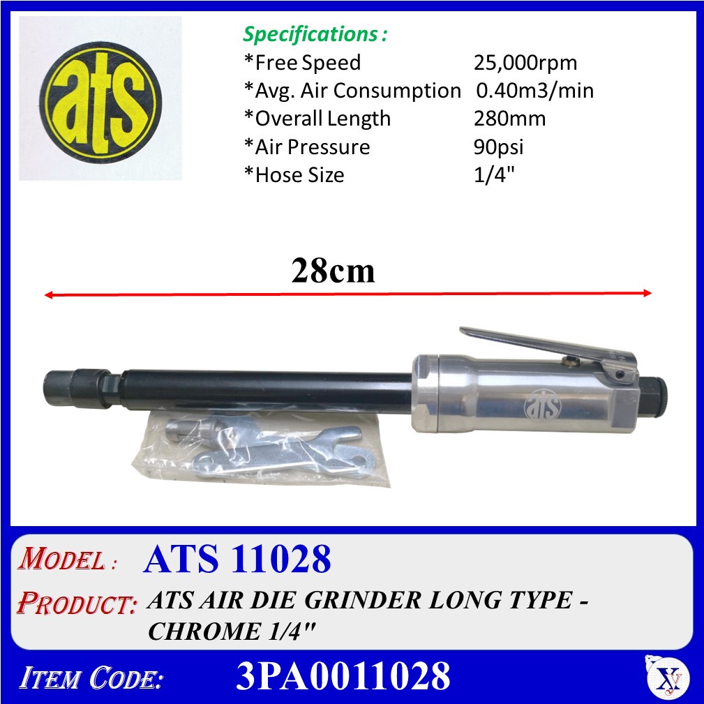 ATS 11028 (3PA0011028) ATS CHROME AIR DIE GRINDER LONG TYPE (MADE IN ...