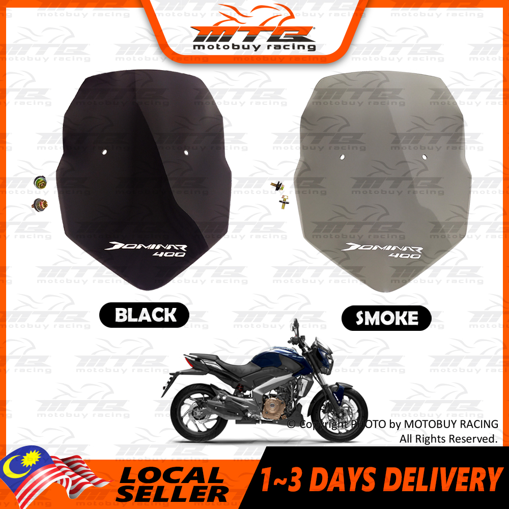 MTB WINDSHIELD BLACK / SMOKE FOR DOMINAR 400 | Shopee Malaysia
