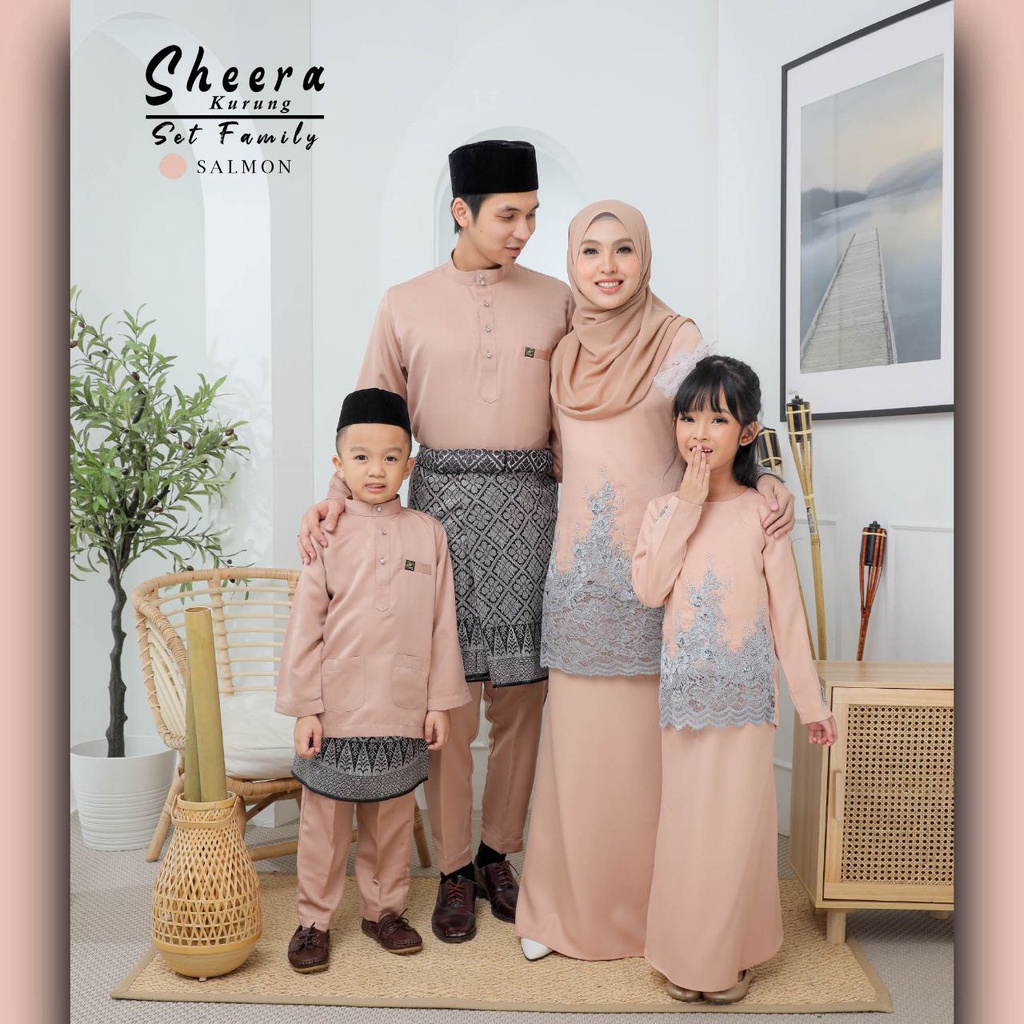 NEW DESIGN Raya 2022 Baju Set Family Baju Kurung SHEERA Set Family ...