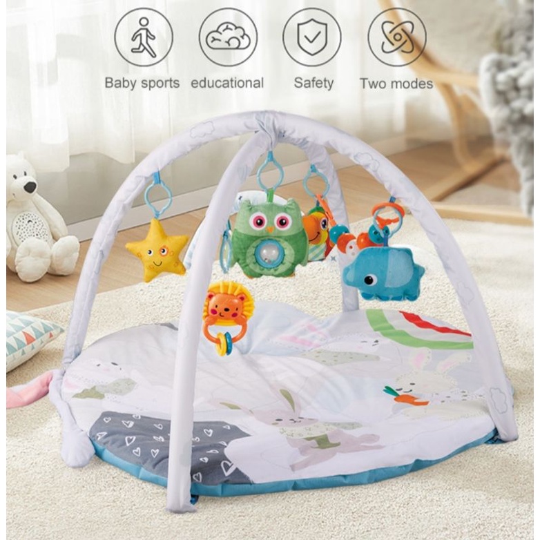 Baby First Play Multifunctional Bunny Playgym Tummy Time Soft Mat👶🧸🔥 ...