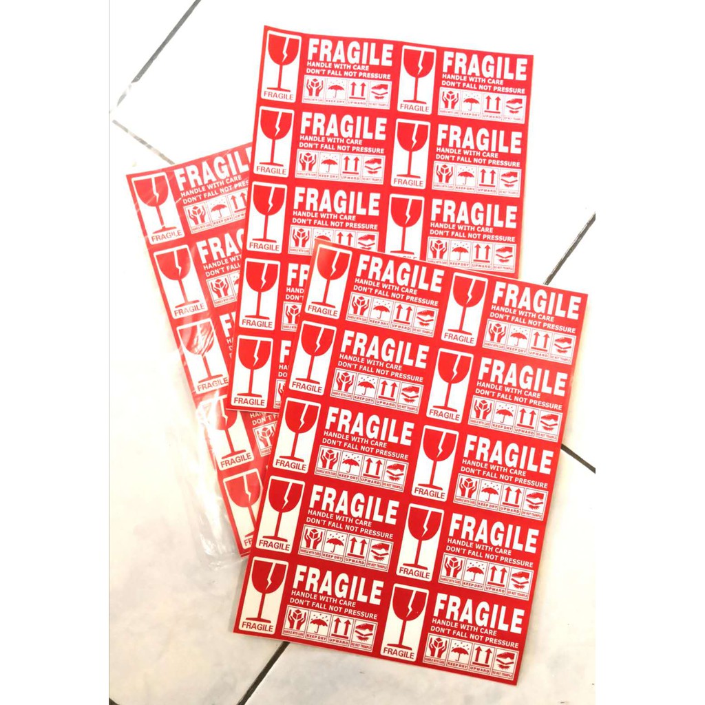 Add on Fragile Sticker Fragile Label Warning Label For Parcel | Shopee ...