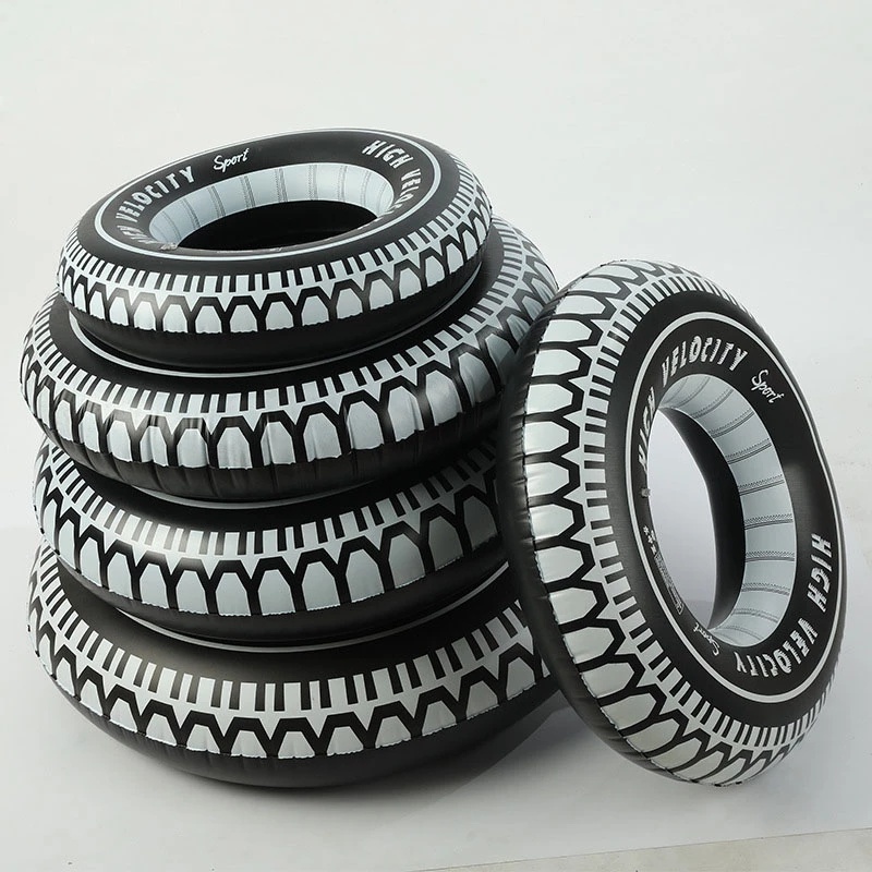 Cool Black Wheel Tire Swimming Ring Adult Inflatable Pool Float Tube ...