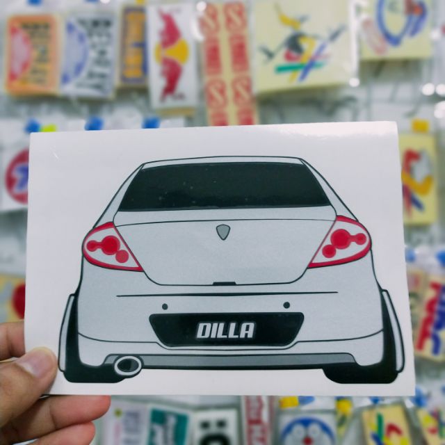 STIKER GAMBAR KERETA PROTON GEN2 TEMPAH NO PLAT NAMA SENDIRI | Shopee ...