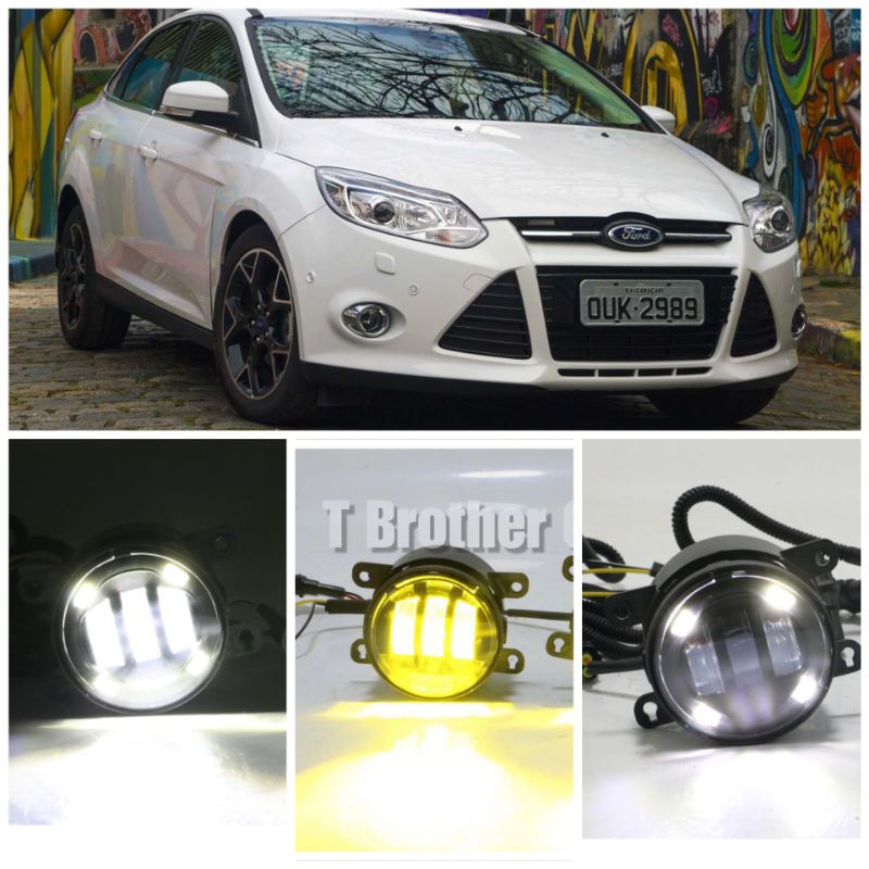 FORD FOCUS FOGLAMP FOG LAMP 2 tone + 4 eye DRL LED DAYLIGHT plug and ...
