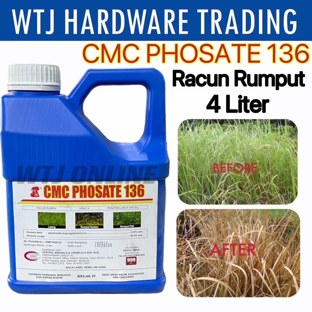 CMC PHOSATE 136 4L Racun Rumput Lalang Rumpai Racun Lalang Weed Killer ...