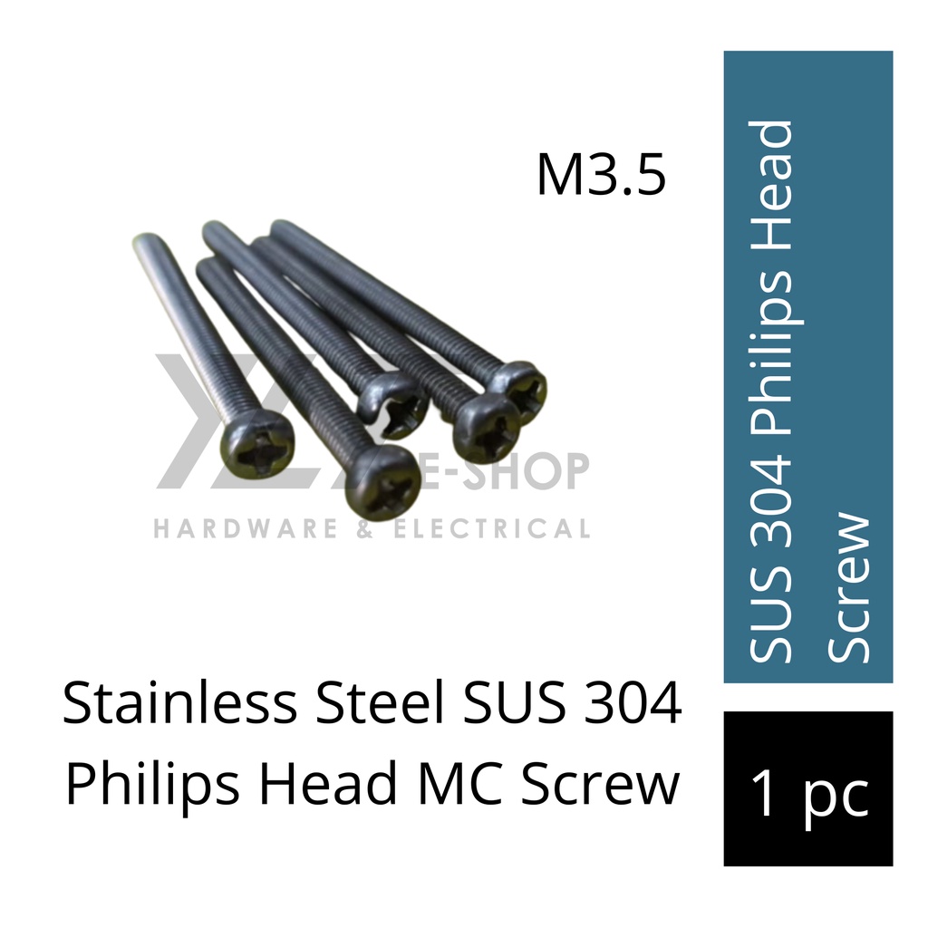 Stainless Steel SUS 304 PAN HD Philip Screw ( M3.5 x 40mm ) [ Skru ...