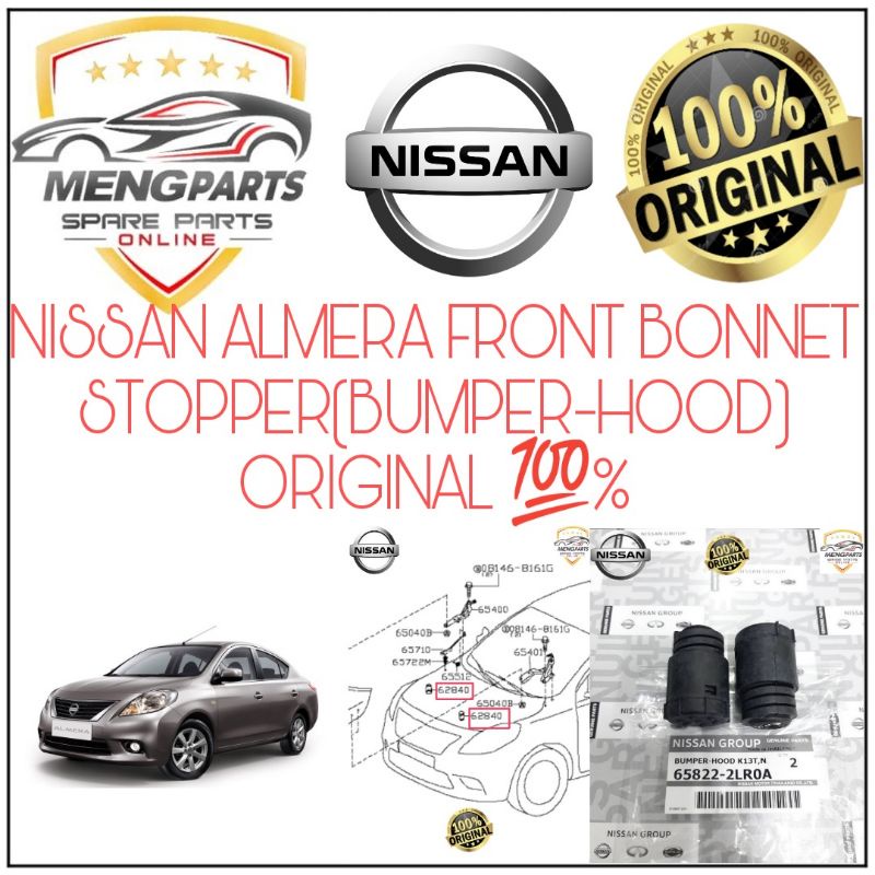 ORIGINAL 💯% NISSAN ALMERA FRONT BONNET STOPPER (BUMPER-HOOD) ** HARGA ...