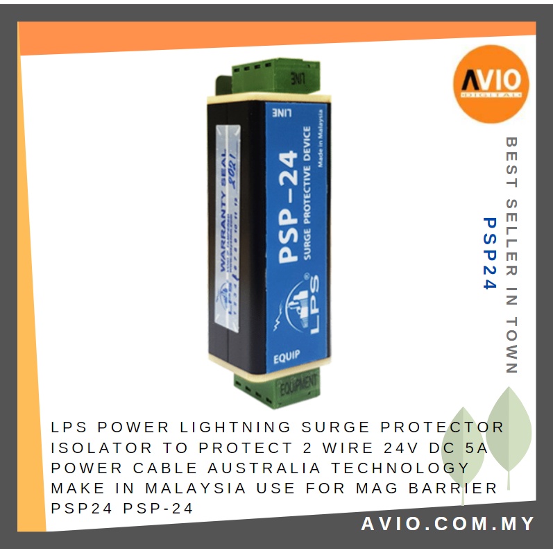 LPS Power Lightning Surge Protector Isolator 2x 24V DC 5A MAG Barrier use PSP-24 PSP24 | Shopee ...