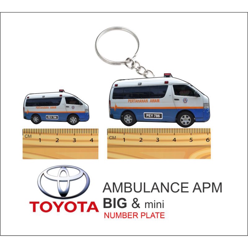 toyota Hiace jabatan Pertahanan awam ambulan ambulance keychain apm ...