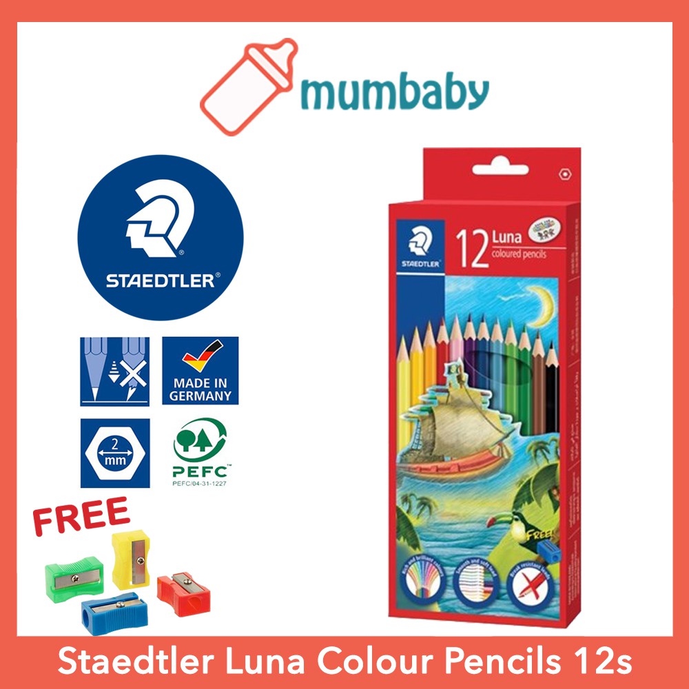 Staedtler 12's Luna Colour Long Colored Pencils Rich Colours Pensel ...