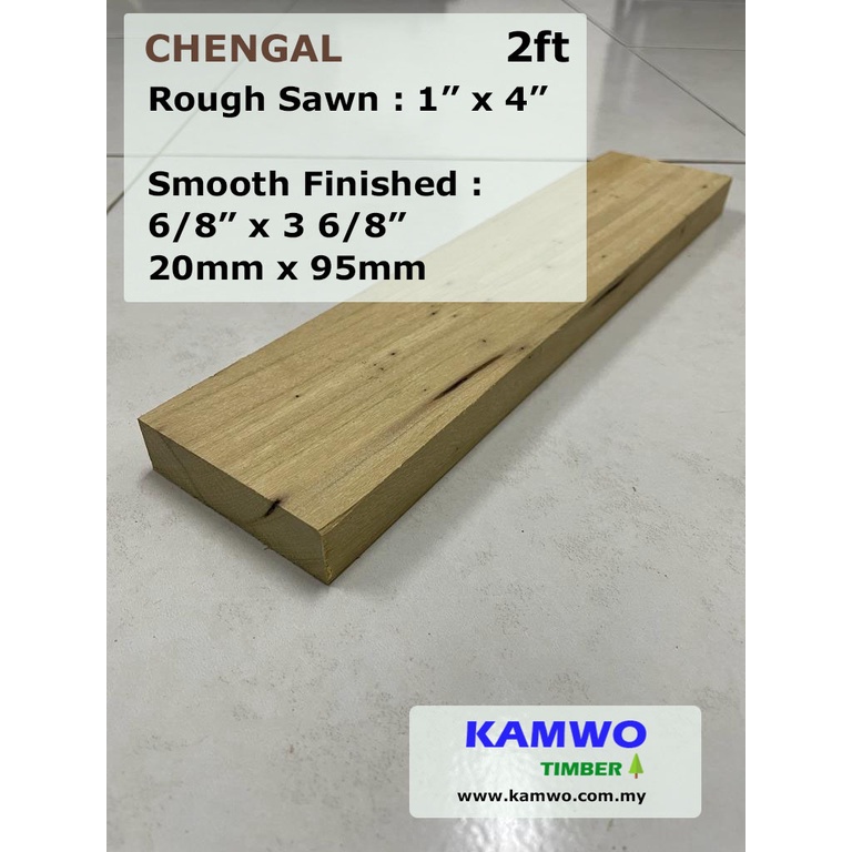 Chengal Timber (Rough, S4S, E4E, E2E) - 1" x 4" x 2ft - ( Kayu Cengal ) | Shopee Malaysia