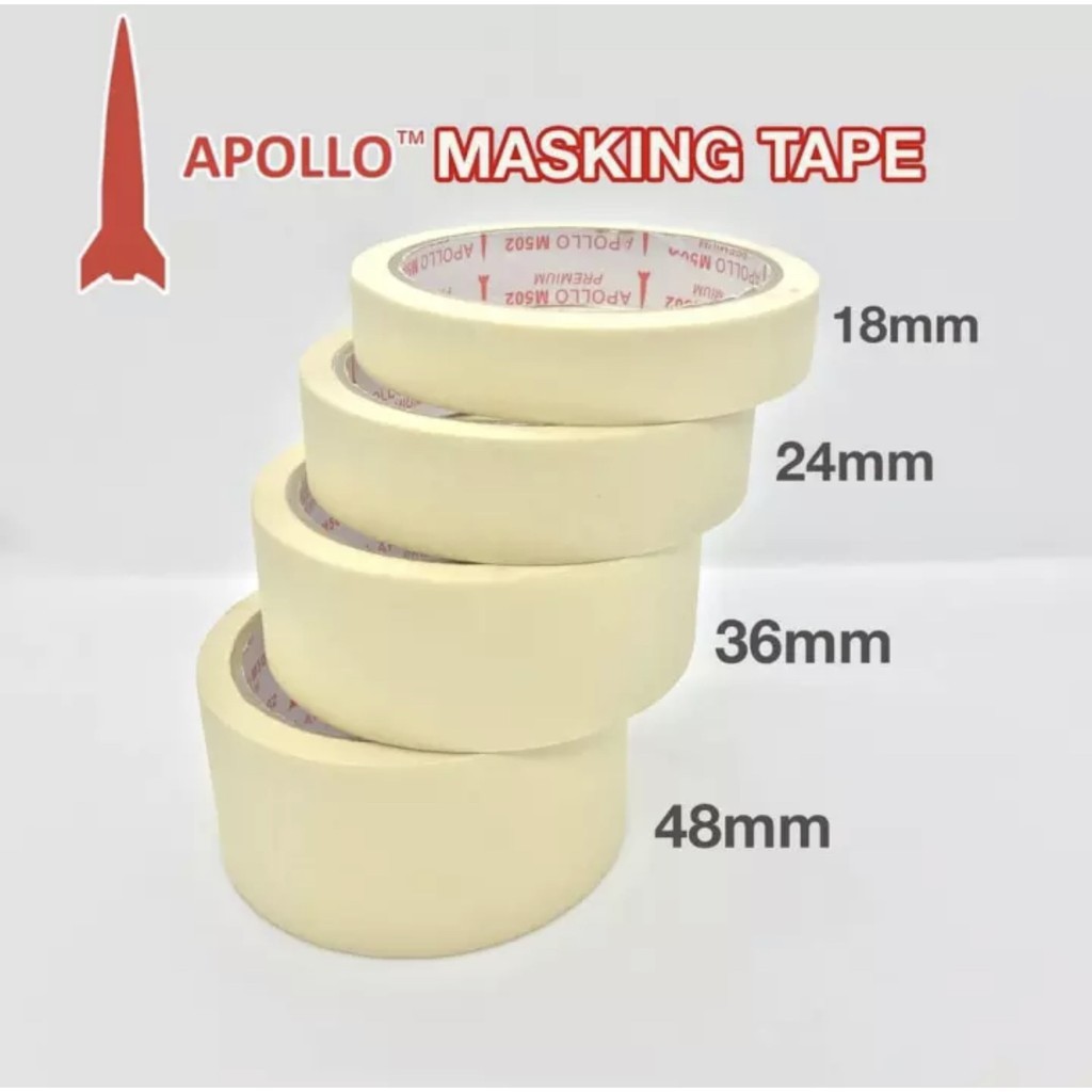 APOLLO M502 MASKING TAPE 6MM | 9MM | 12MM | 18MM | 24MM (18yard ...