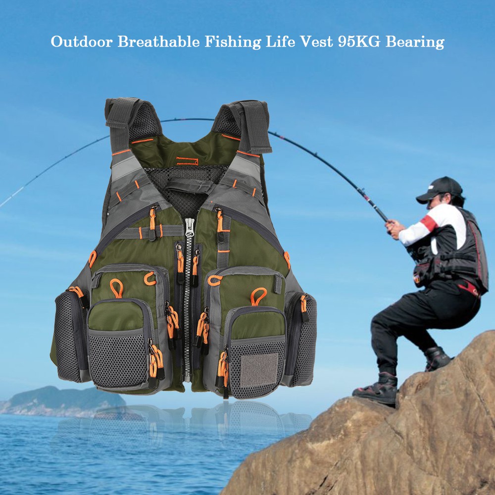Outdoor Breathable Padded Fishing Life Vest Superior 209lb Bearing Life ...
