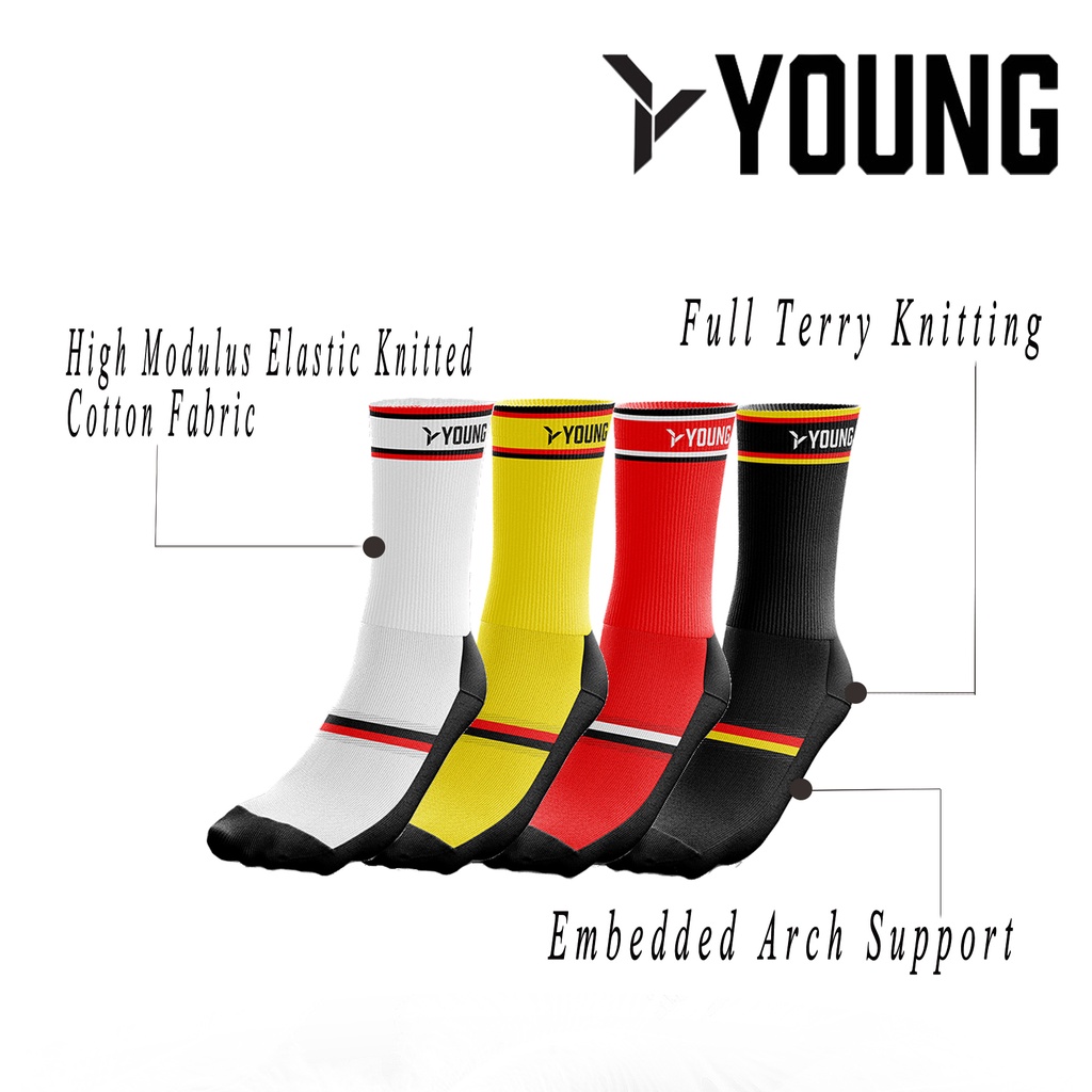 YOUNG Superior Comfort YCS1 Crew High Modulus Elastic Knitted In Top ...