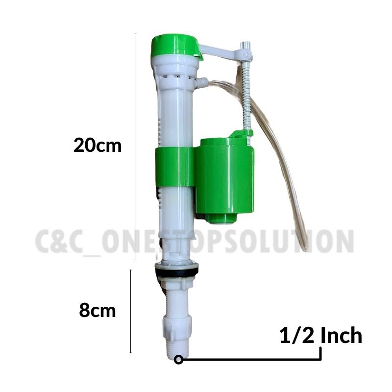 Blue/Green Adjustable Compact Bottom Inlet Valve Toilet Cistern ...