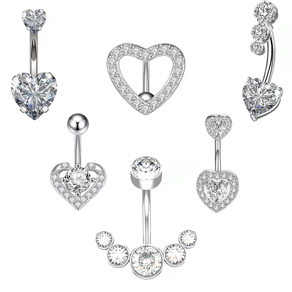 Heart Belly Button Ring Navel Piercing Ring Cooper Belly Button ...