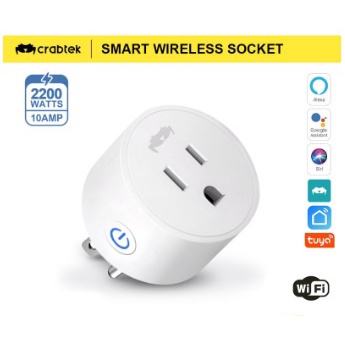 CRABTEK SMART WIFI SOCKET/ PLUG WITH TIMER & VOICE CONTROL | Shopee ...