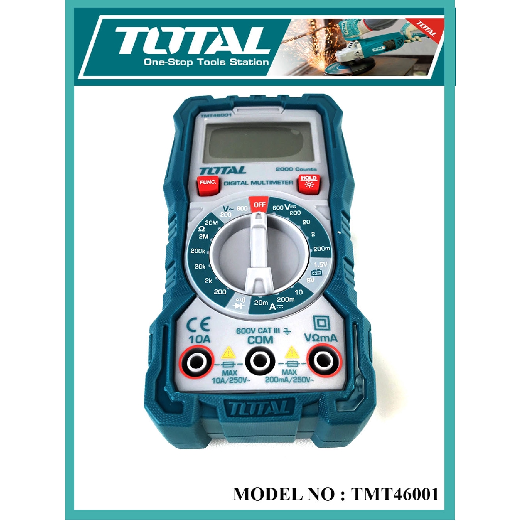 TOTAL DIGITAL MULTIMETER CATII 600V (TMT46001) | Shopee Malaysia
