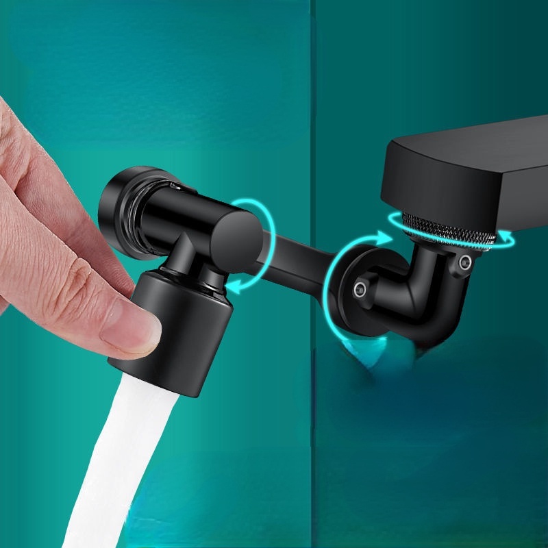 Black universal faucet mechanical arm water nozzle rotatable rocker arm ...