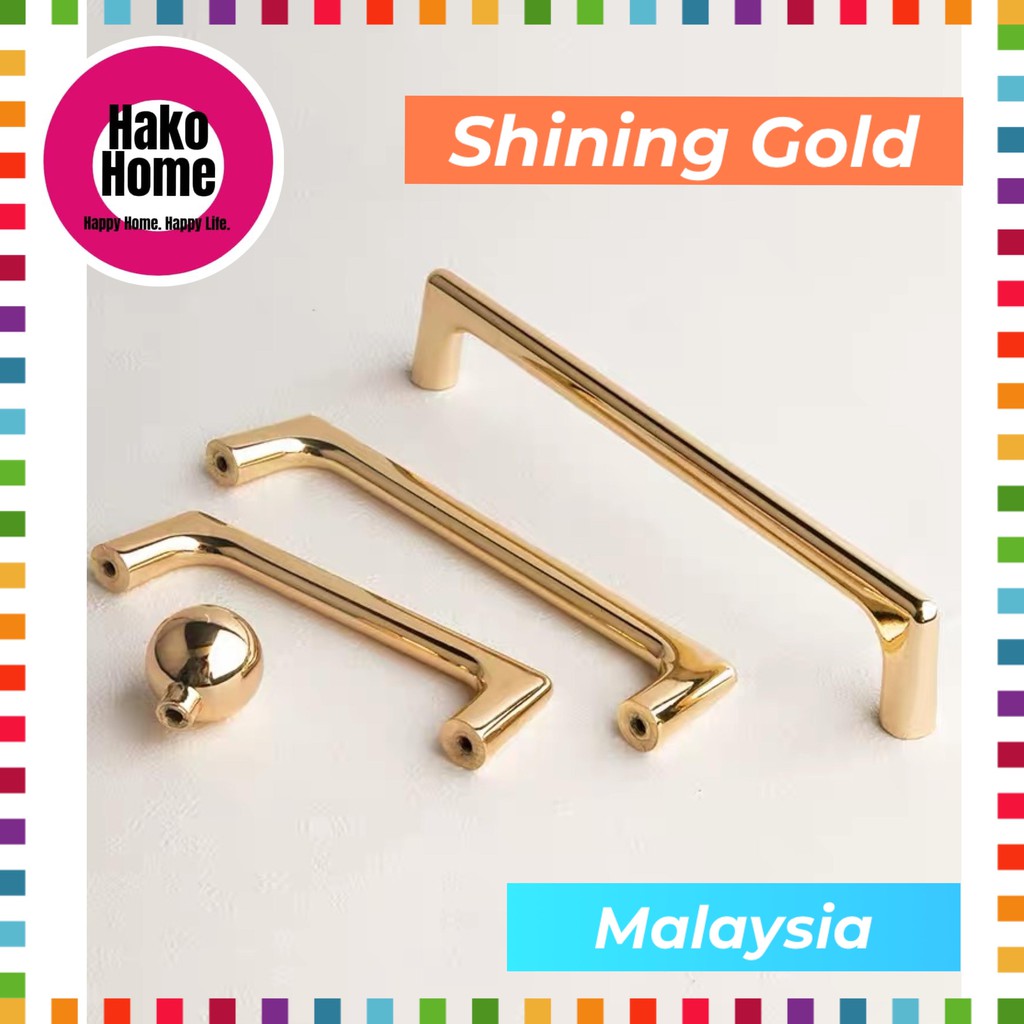 READY STOCK FAST Premium SHINING Gold Kitchen Cabinet Handle Furniture ...