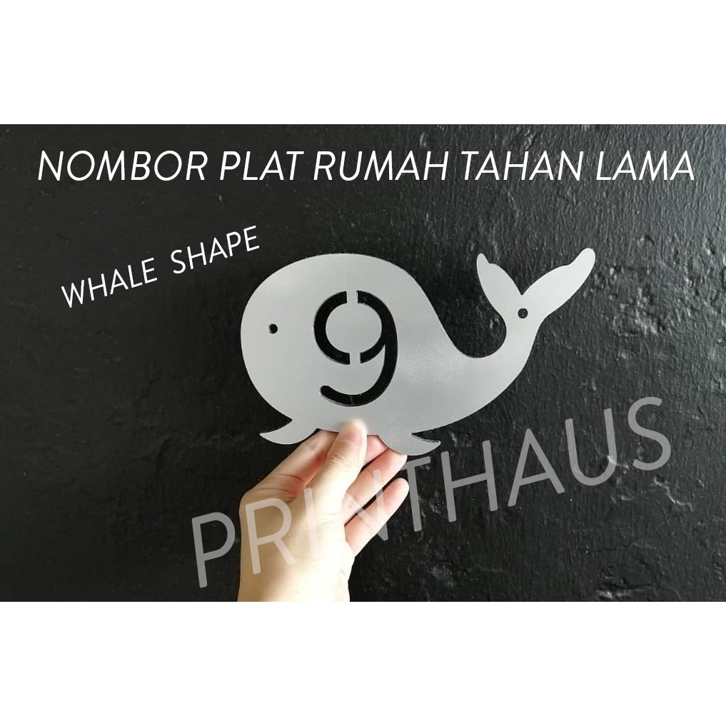 House Plate Long Lasting Whale Shape/Nombor Plat Rumah Bentuk Ikan Paus ...