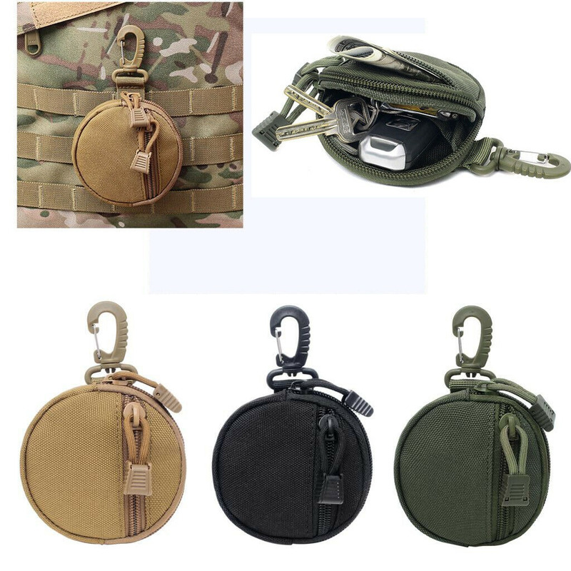 Tactical Earphone Key Bag Small Molle Pouch Utility EDC Sports Round ...