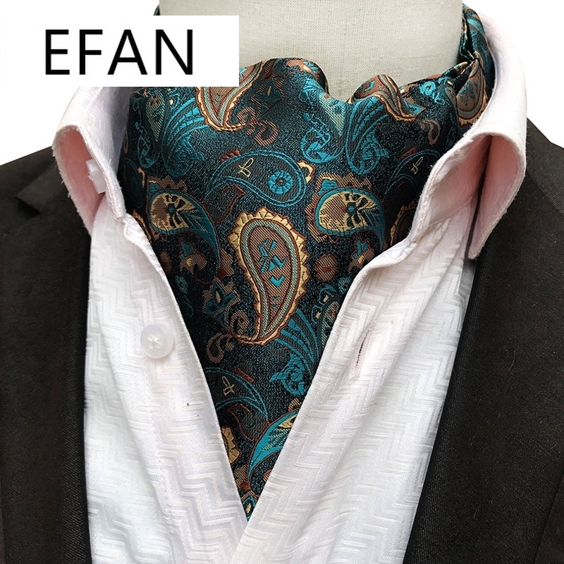 Brand New Fashion Paisley Jacquard Men Long Cravat Ascot Ties Gentlemen ...