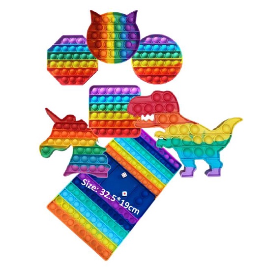 Rainbow Pop Its fidget toys to help release stress pop it | Shopee Malaysia