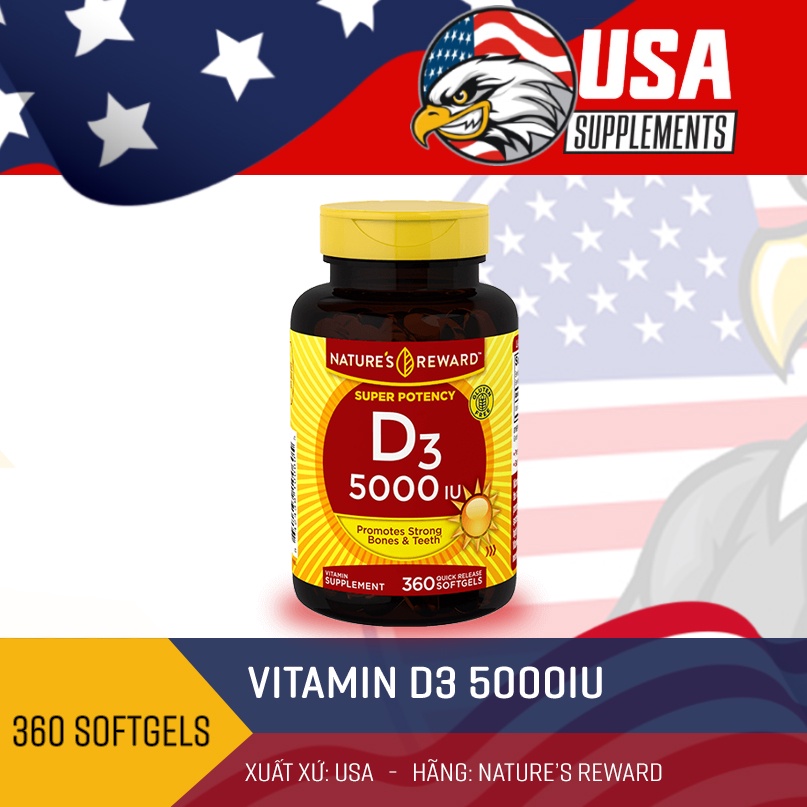 Nature Reward Vitamin D3 5000iu - Health Promotion Pill (360 Tablets ...