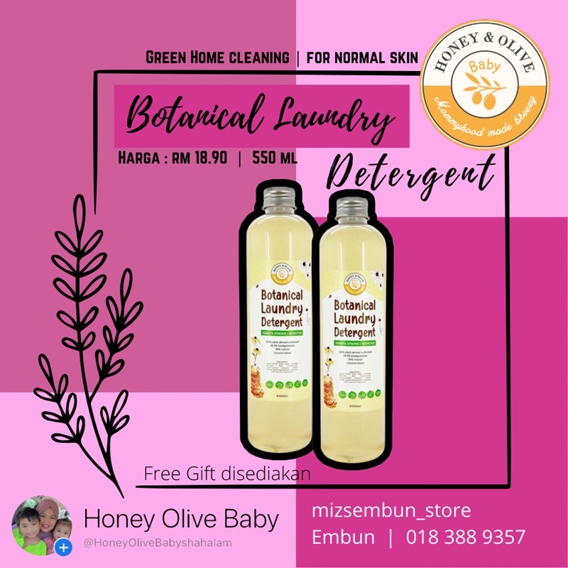🔥Ready Stok🔥 BOTANICAL LAUNDRY DETERGENT FOR NORMAL SKIN BY HONEY OLIVE BABY | Shopee Malaysia