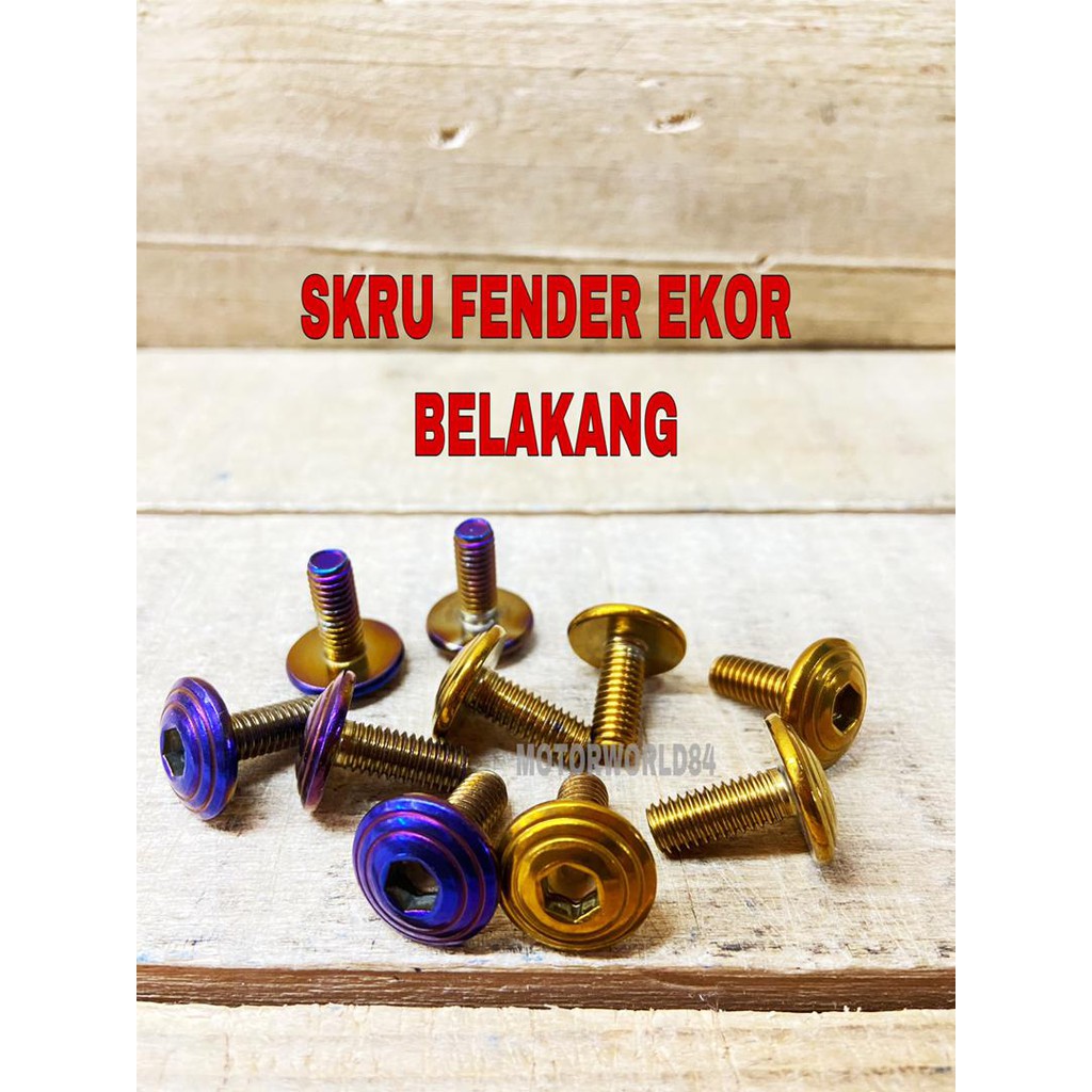 UNIVERSAL SKRU SCREW TITANIUM & GOLD SKRU FENDER EKOR BELAKANG Y15ZR ...