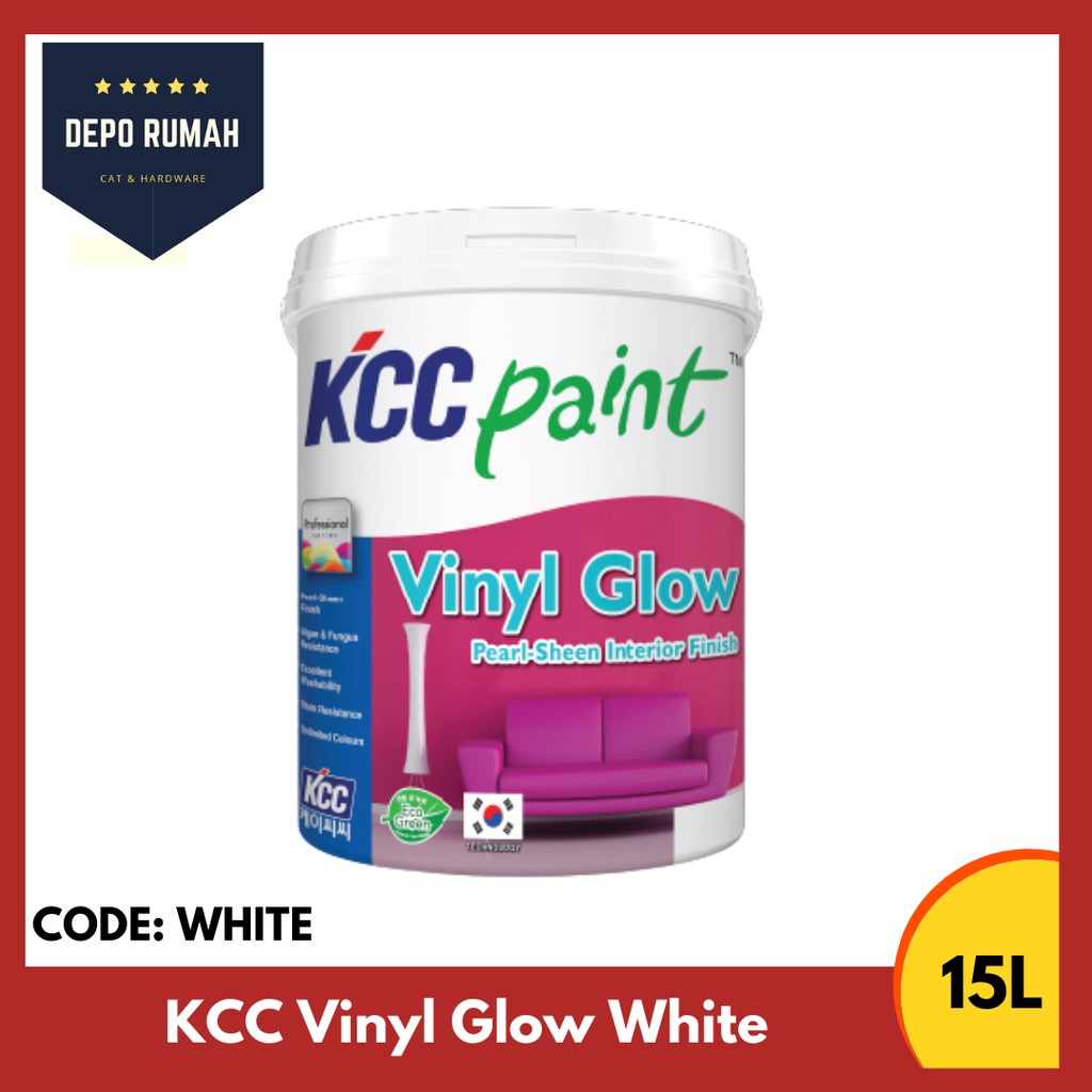 [KCC] 15Litre KCC Vinyl Glow White (Interior Wall Paint Sheen Finish) Cat Dalam Rumah Putih ...