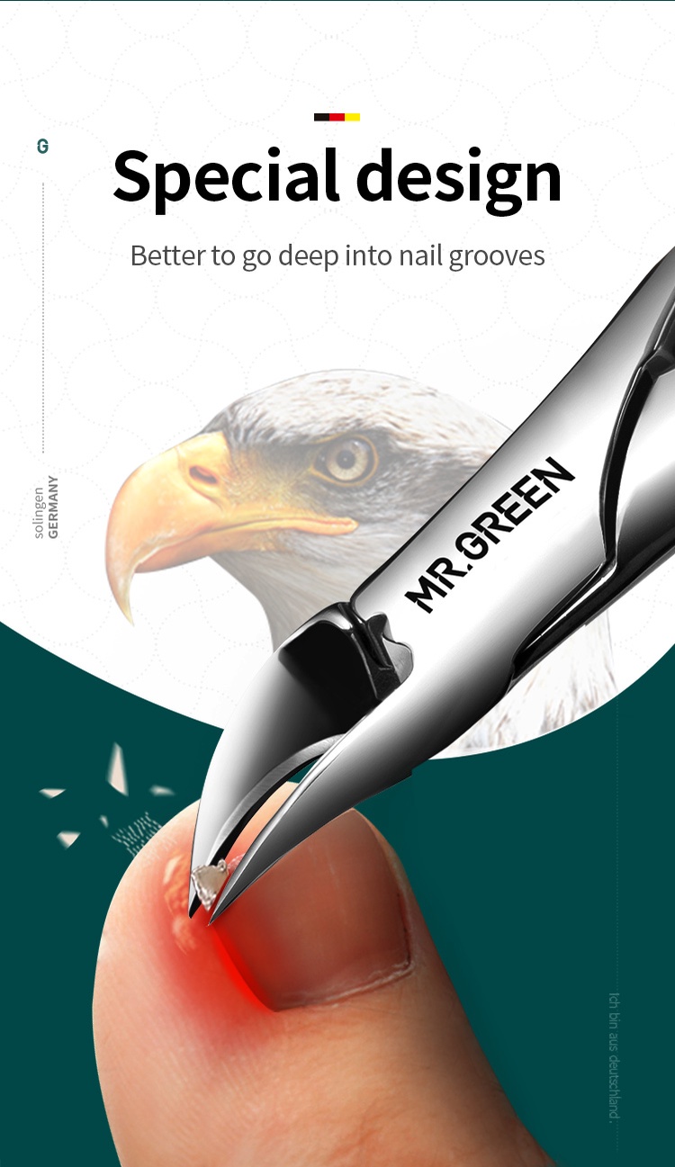 MR.GREEN Nail Clippers Ingrown Toenail Cutters Pedicure Tools Olecran ...