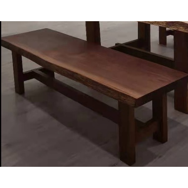 Bench in Live Edge Rengas or Surian Batu Top Slab + Balau Wood Legs ...