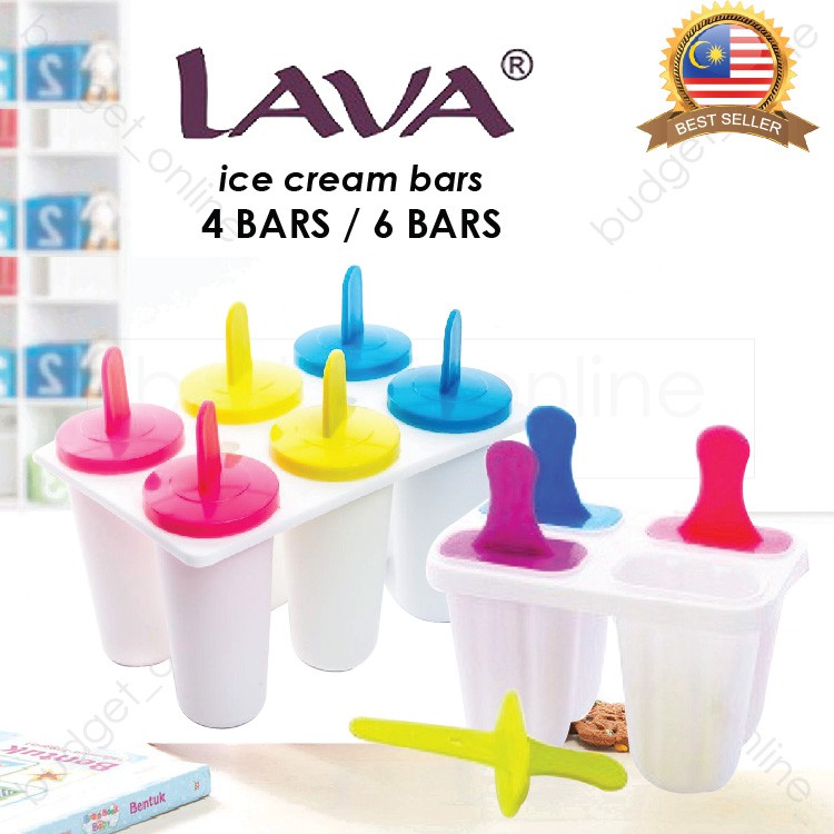 LAVA Ice Cream Bar Makers Colourful Popsicle Mold / Acuan Ais Krim ...
