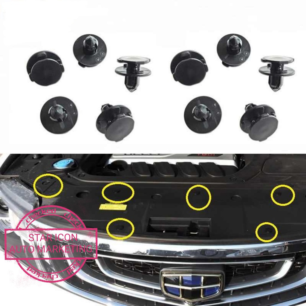 10pcs x OEM PROTON X70 / X50 ENGINE BAY COVER CLIP PANEL BUMPER CLIP ...