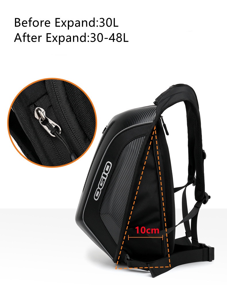 OGIO Brand Carbon Fiber Motorcycle Bag Moto Waterproof Hard Shell ...