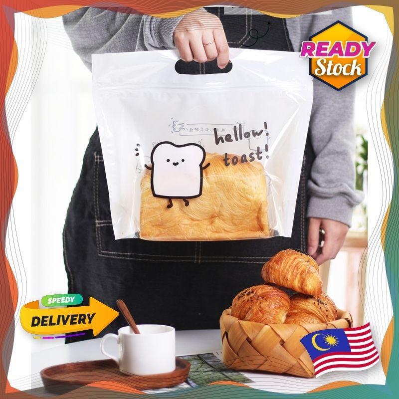 Toast bag loaf Bread Bag Ziplock 450g Beg Roti Plastik Roti Self Seal ...