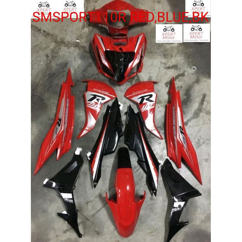 SM SPORT 110R V1 COVER SET With sticker 💥RED💥BLACK💥BLUE💥 | Shopee Malaysia