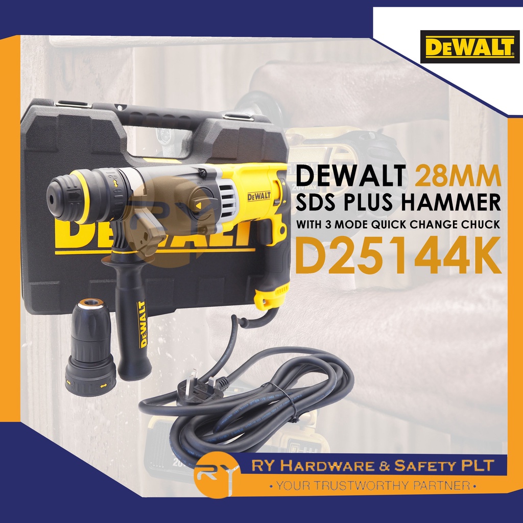 DEWALT | D25144K | 28MM SDS PLUS HAMMER WITH 3 MODE QUICK CHANGE CHUCK ...