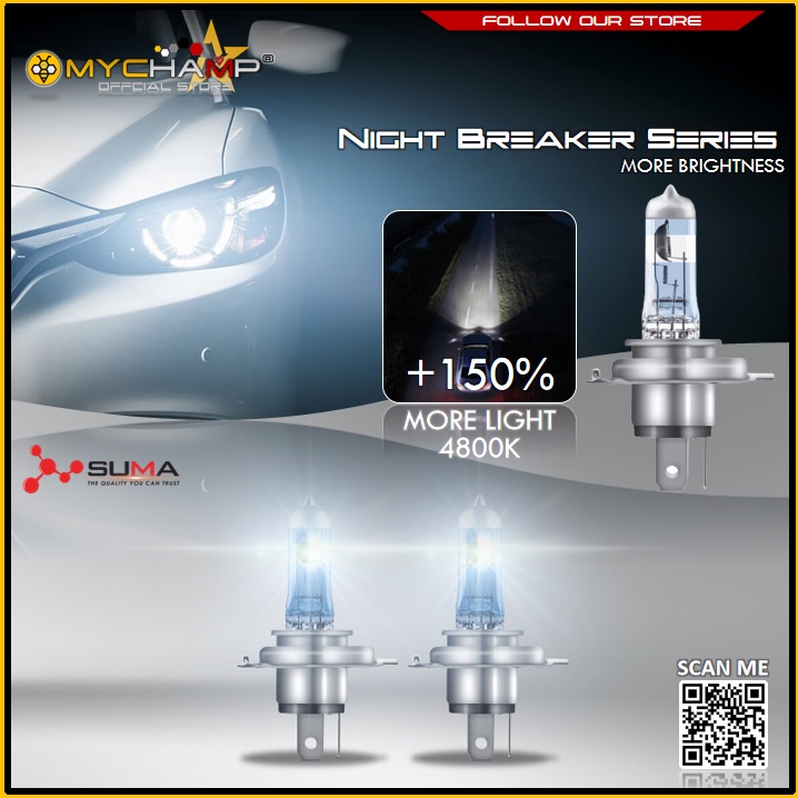 SUMA H4 Original Night Breaker Halogen Bulb H4 55W( SOLD by 1pc ) | Shopee Malaysia