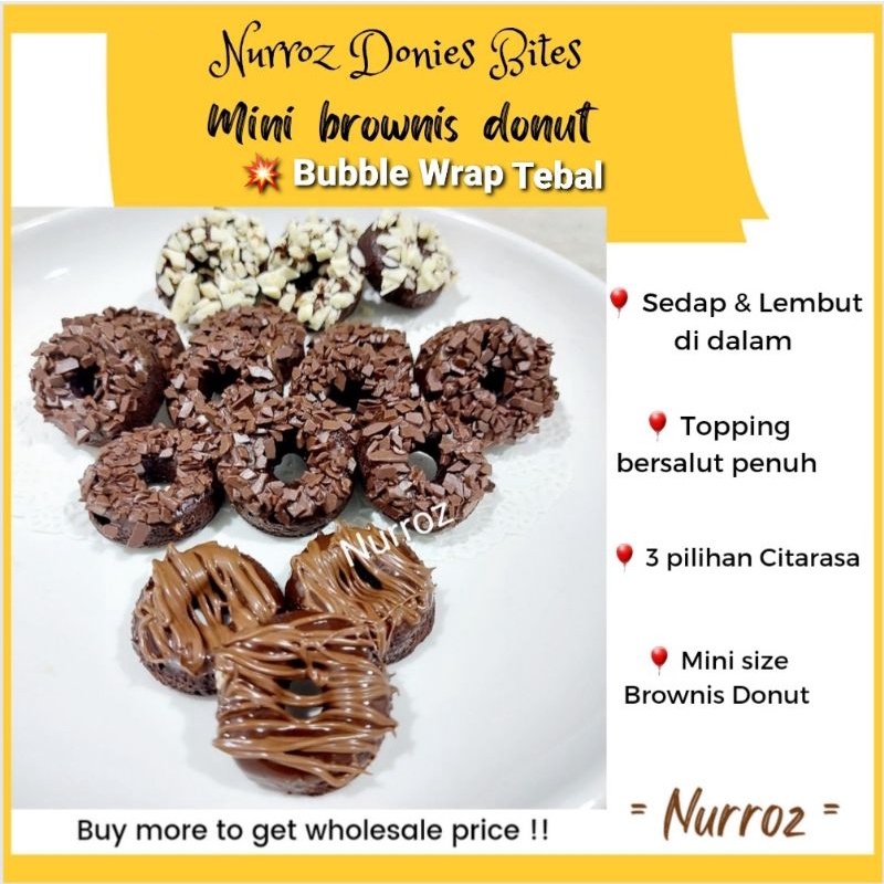 SEDAP PREMIUM Mini Brownies Donut by NURROZ 💥 Brownies Sedap Lembut ...