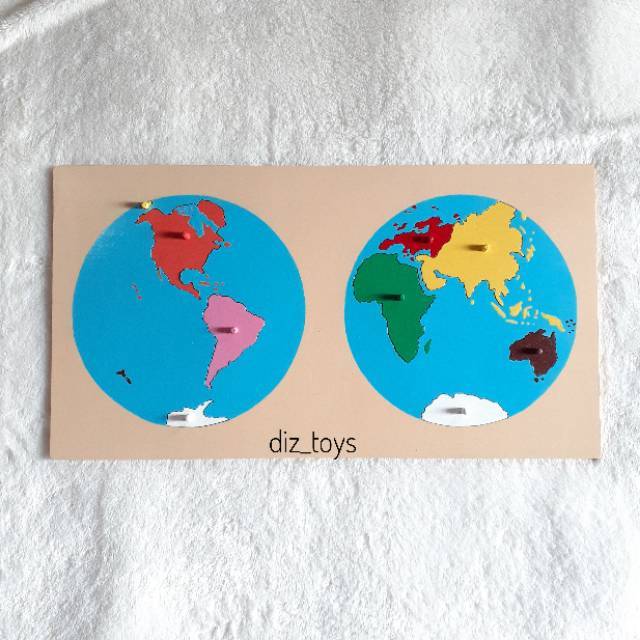 Puzzle World Continent Map Montessori | Shopee Malaysia