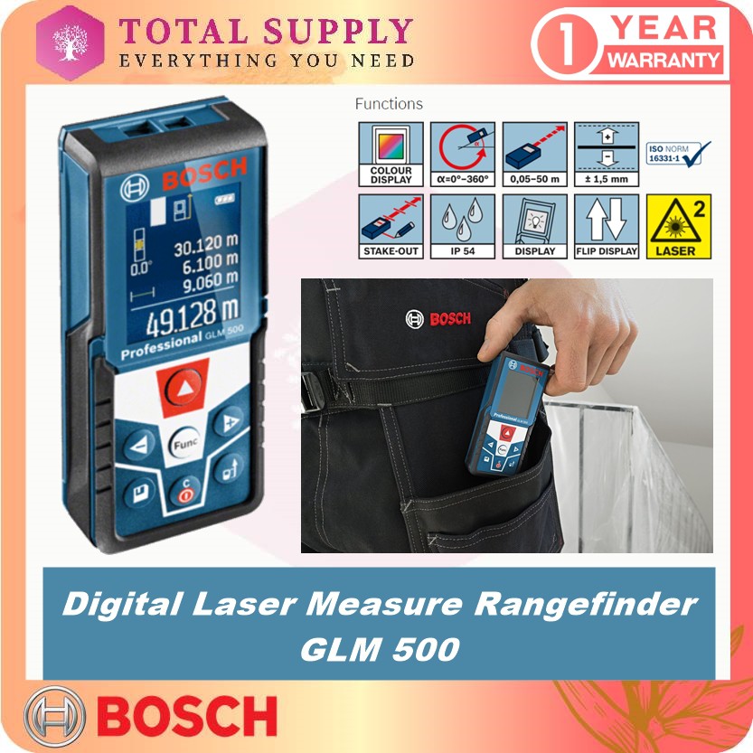 GLM500 BOSCH Digital Laser Measuring Tool / GLM 500 Rangefinder / UP TO ...